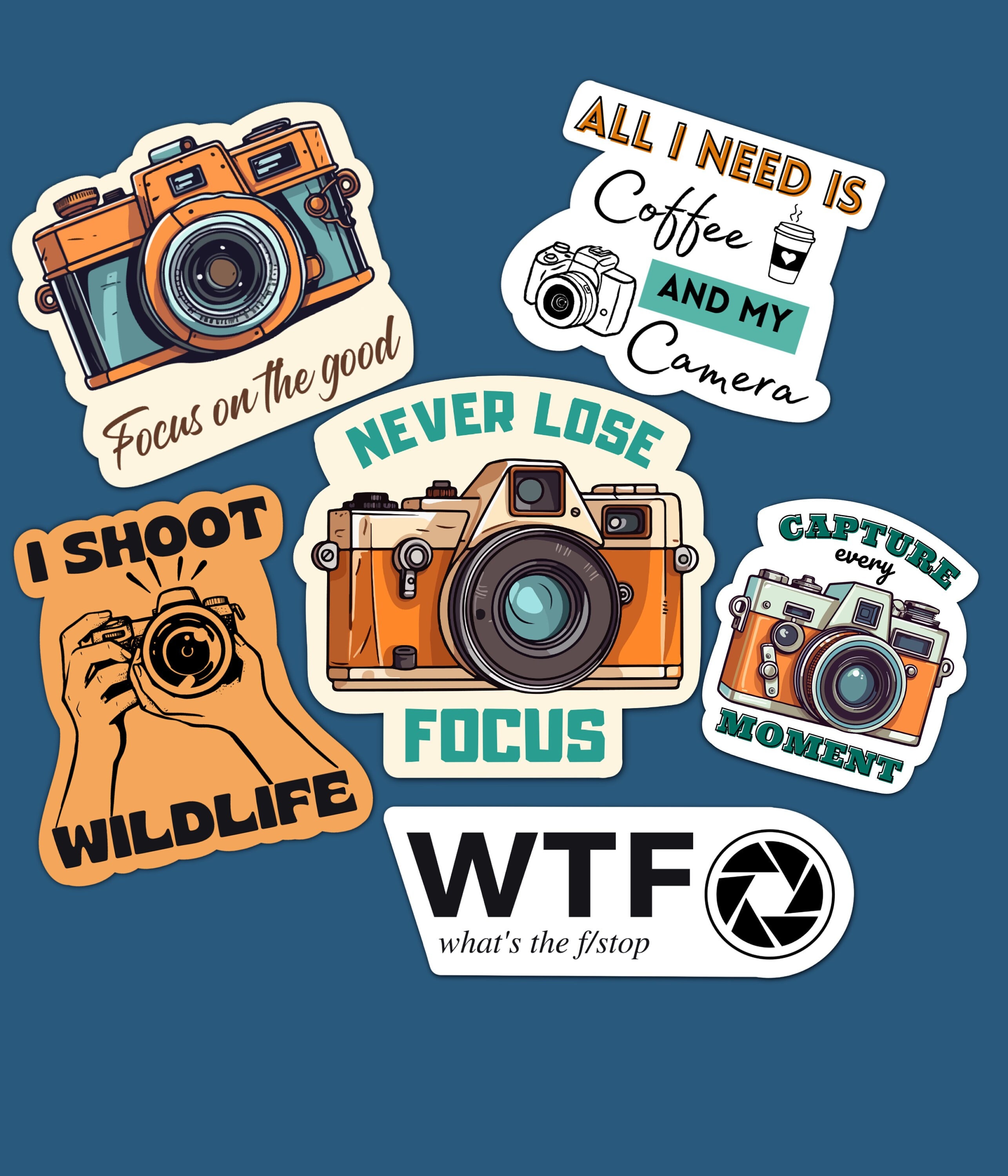 Photography Stickers Bundle, Retro Sticker Decals, Gift for ...