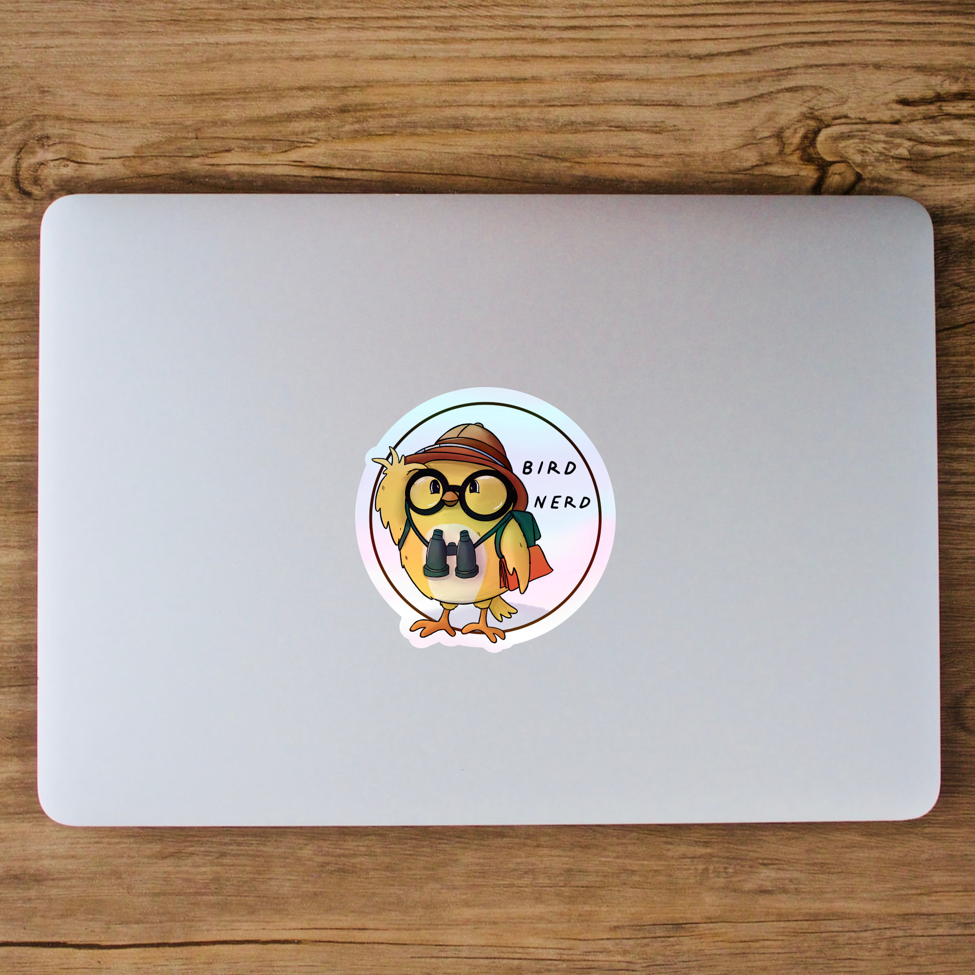 Holographic Bird Nerd Sticker. Cute Birding Vinyl Sticker. - Etsy