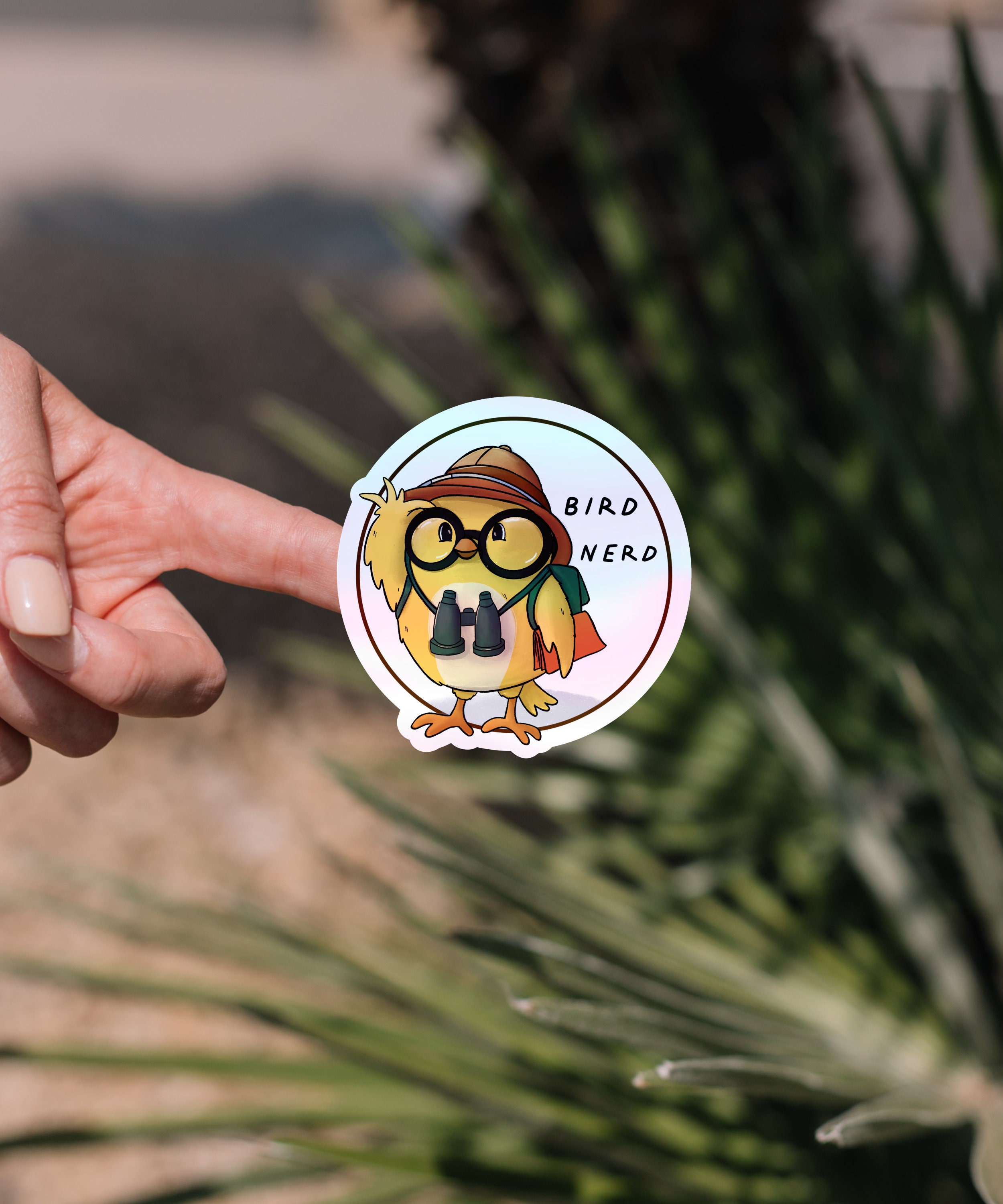 Holographic Bird Nerd Sticker. Cute Birding Vinyl Sticker. - Etsy