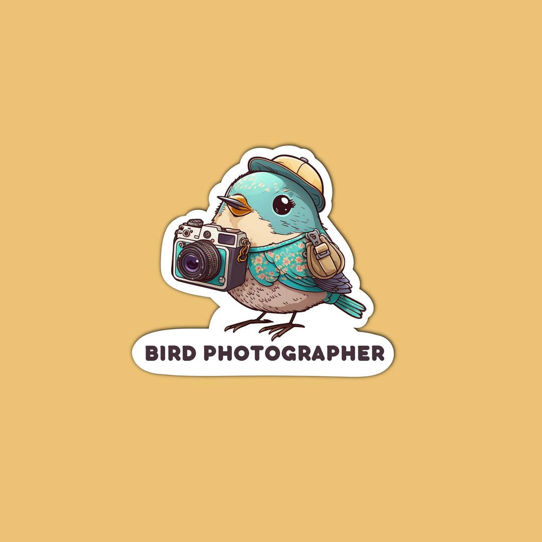 Bird Photographer Sticker, Birding Photography Decal, Cute Bird ...