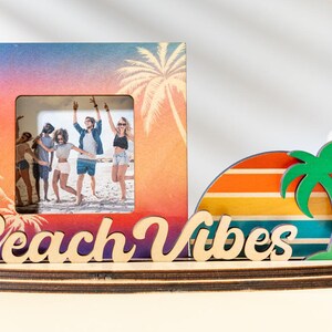 Add Your Own Custom Message Beach Picture Frames, 3x3 Wood Frames ...