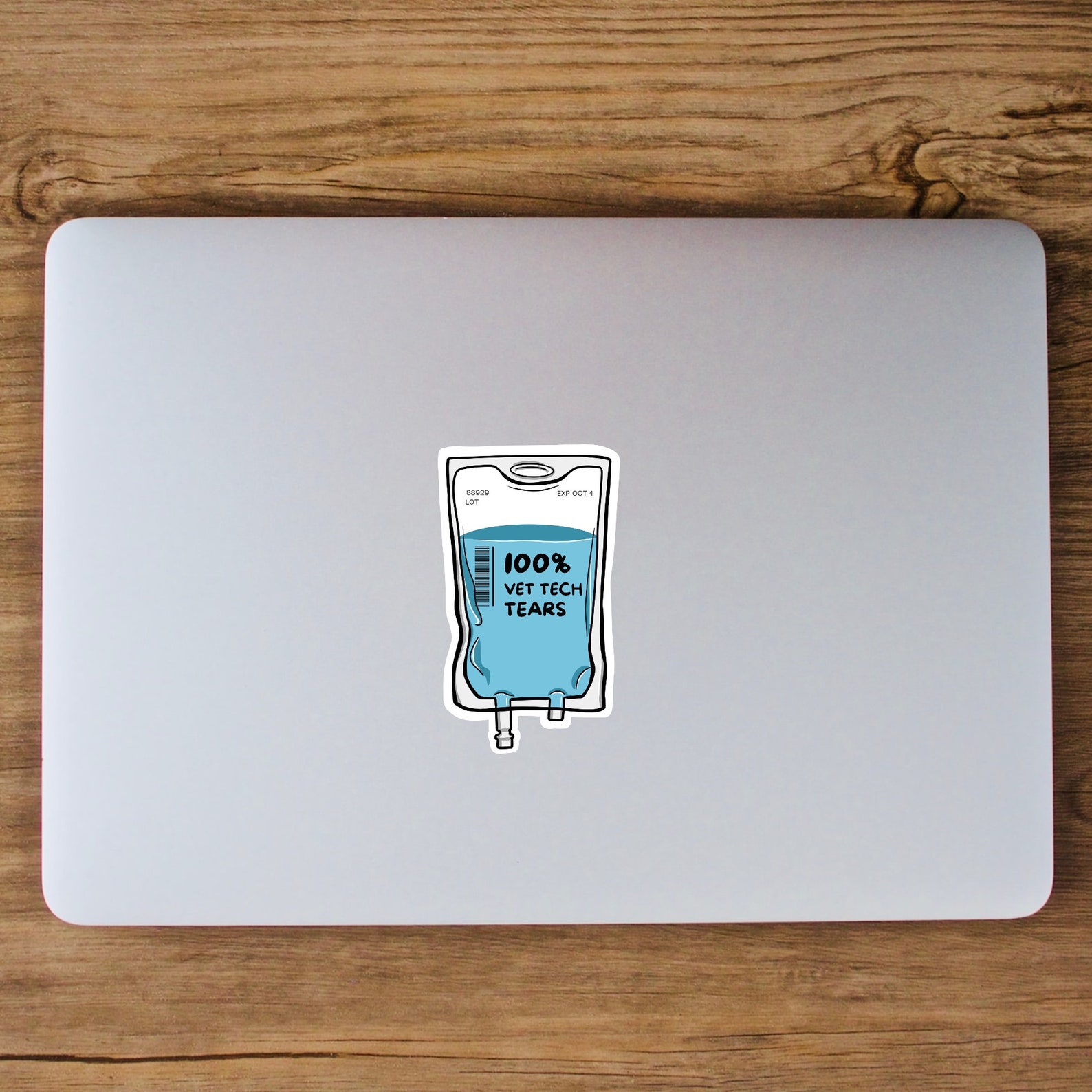 Vet Tech Tears IV Bag Sticker, Vet Tech Stickers, Funny Vet Humor, Vet ...