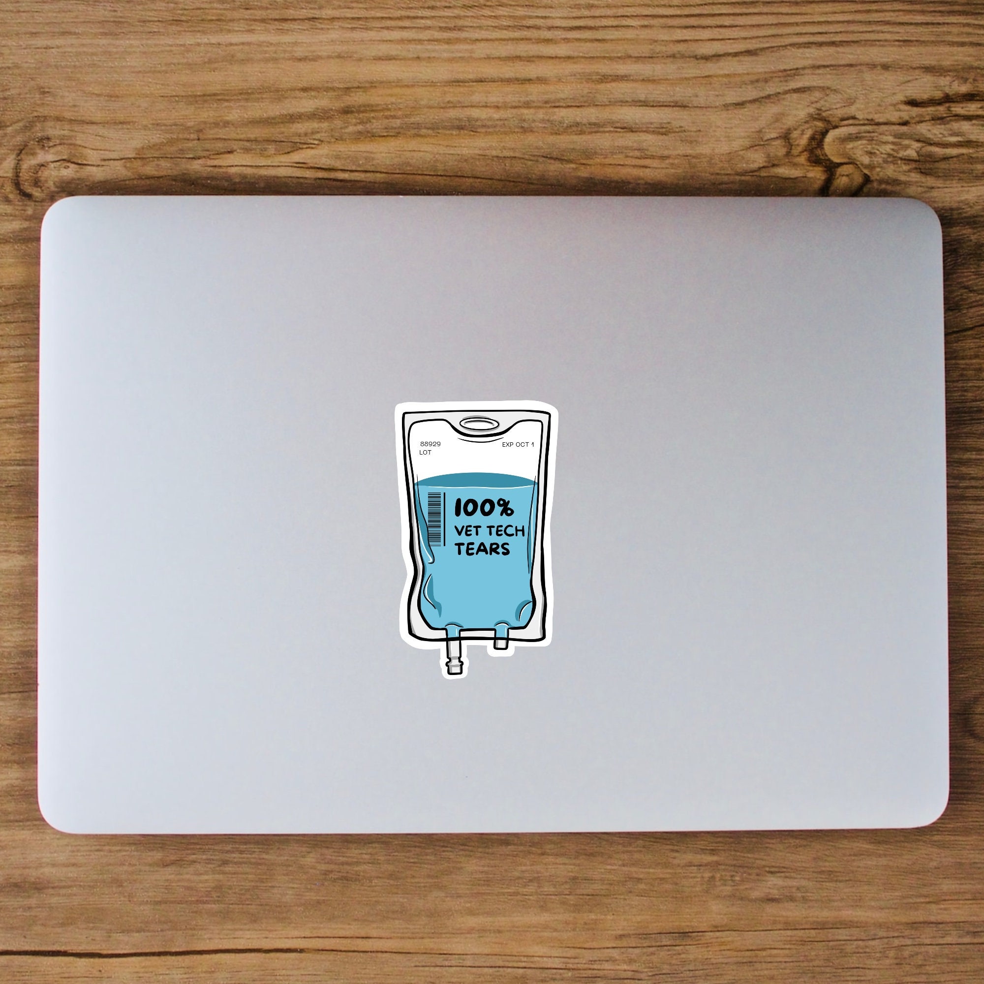 Vet Tech Tears IV Bag Sticker, Vet Tech Stickers, Funny Vet Humor, Vet ...