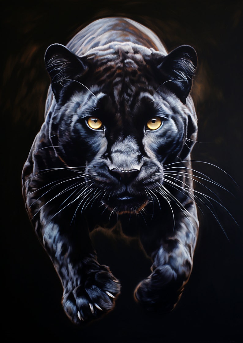 Black Leopard Print, Printable Photo Print, Large Animal Poster, Wild ...