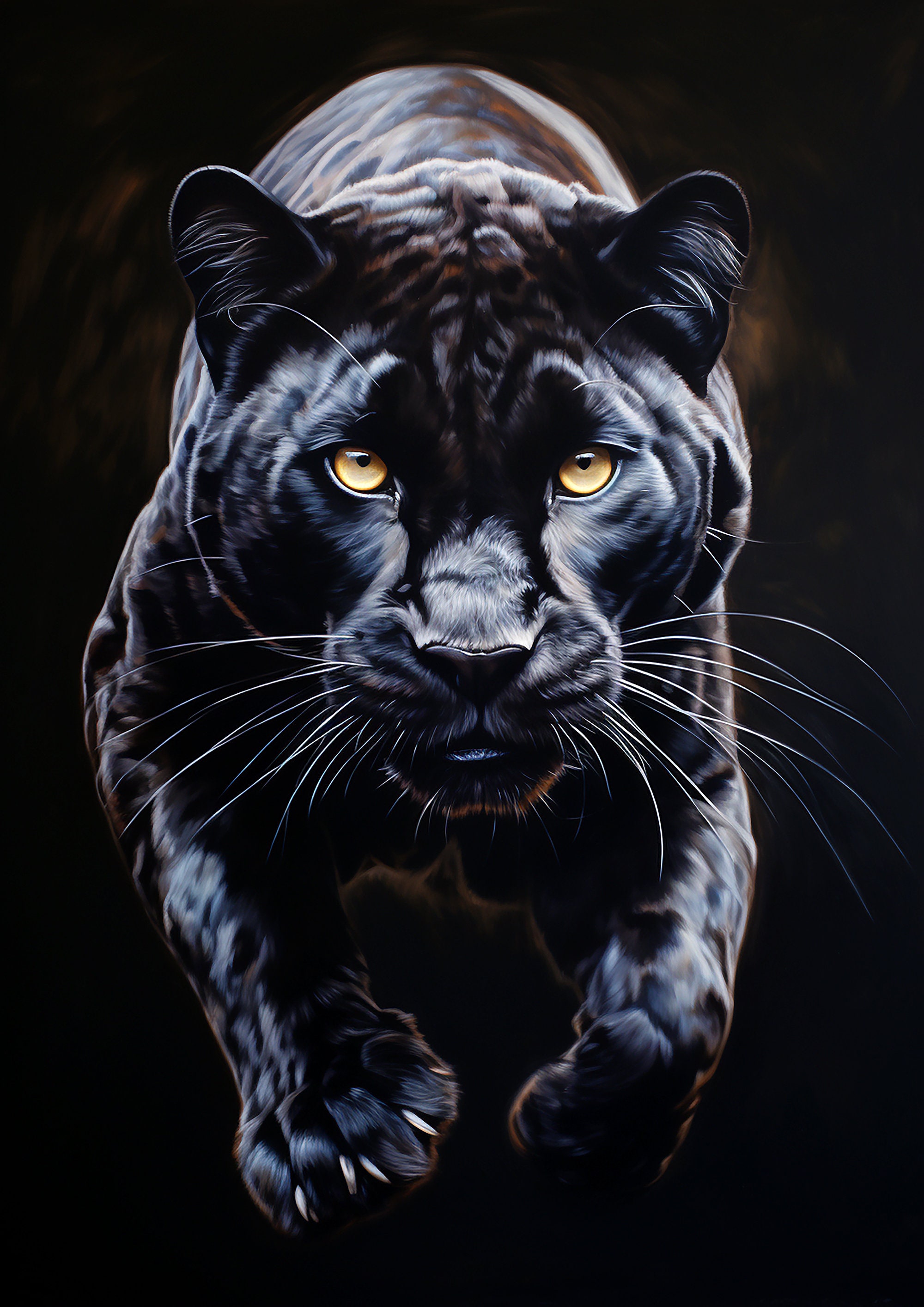 Black Leopard Print, Printable Photo Print, Large Animal Poster, Wild ...