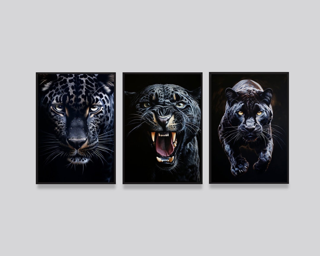 Black Leopard Print, Printable Photo Print, Large Animal Poster, Wild ...