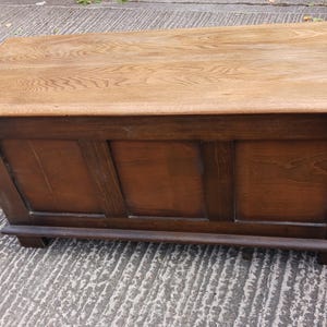 Antique Oak Carved Linenfold Blanket Box. - Etsy UK