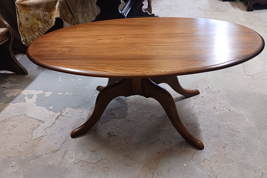 Ercol Oval Coffee Table. - Etsy UK