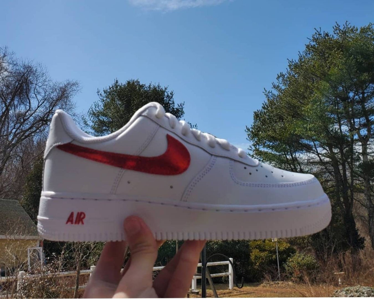 Air Force 1 glitter Swoosh Custom - Etsy