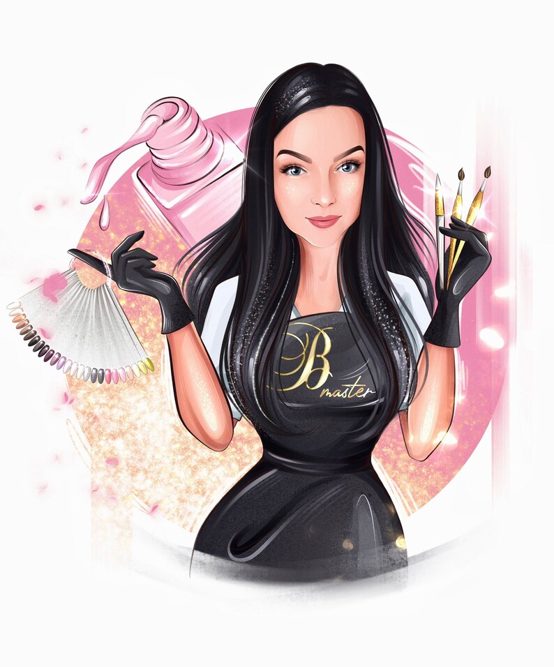 Hairdresser Cartoon Logo Hair Stylist Logo Design Barber Logo - Etsy