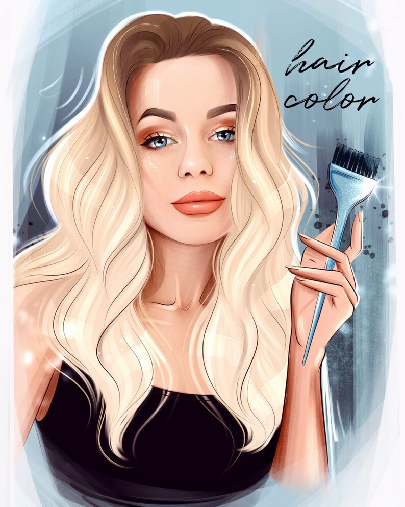 Hairdresser Cartoon Logo Hair Stylist Logo Design Barber Logo - Etsy