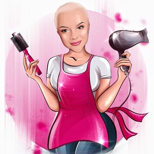 Hairdresser Cartoon Logo Hair Stylist Logo Design Barber Logo - Etsy