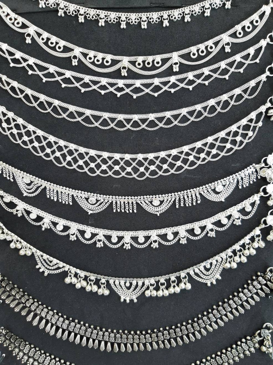 Silver Anklets, Payal Belly Dance Bells, Delicate Payal Anklet Leg ...