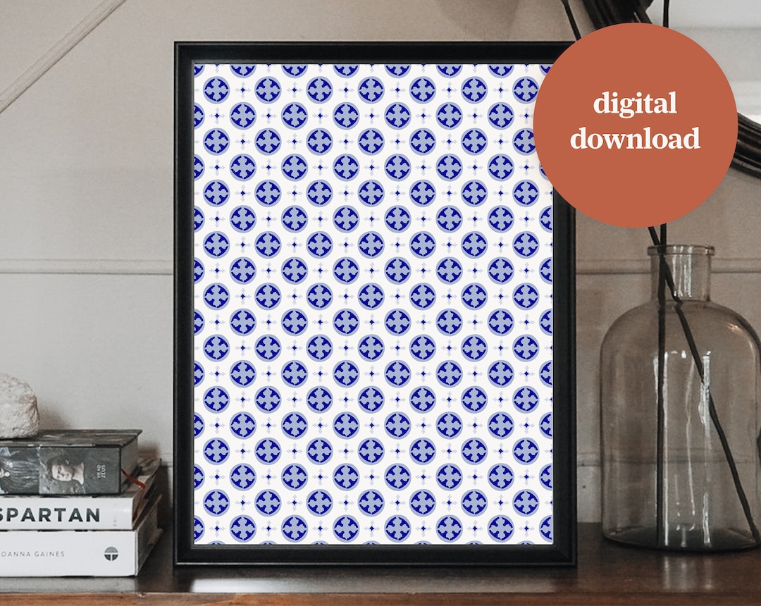 Blue Tiles - DIGITAL DOWNLOAD - up to 18" X 24" Printed - Fiorani ...