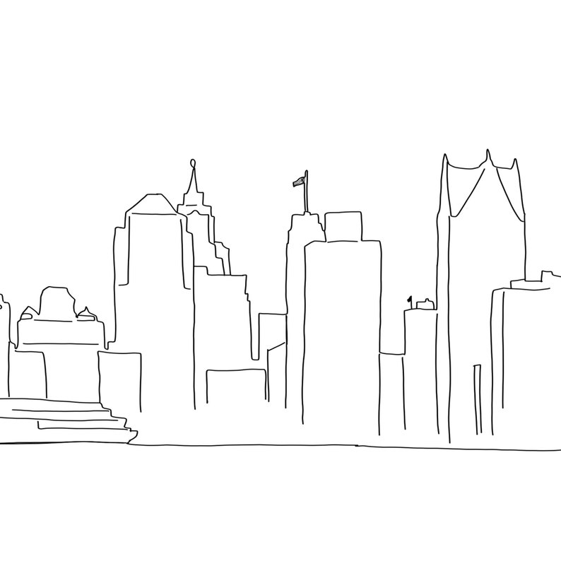 DETROIT SKYLINE Line Art Digital Download - We Hope for Better Things ...