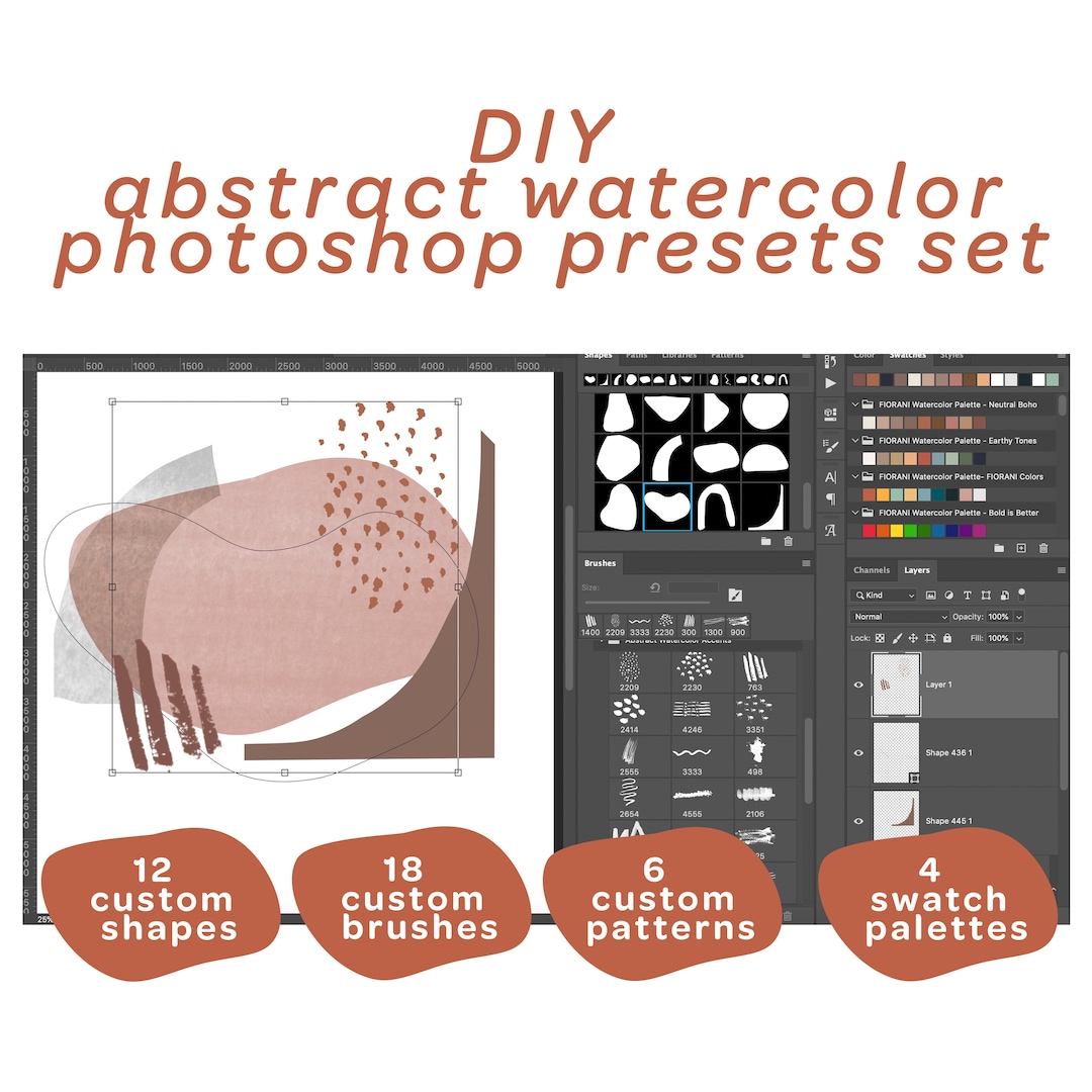 Photoshop Preset MEGABUNDLE - DIY Abstract Watercolor Pack - Custom ...