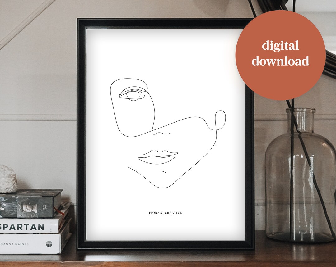 Fiorani Creative OG Line Face - DIGITAL DOWNLOAD Art Print up to 18" X ...