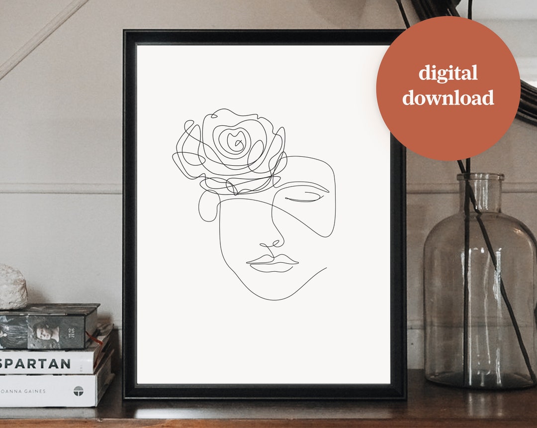Flower Head - DIGITAL DOWNLOAD Art Print up to 18" X 24" - Line Art ...