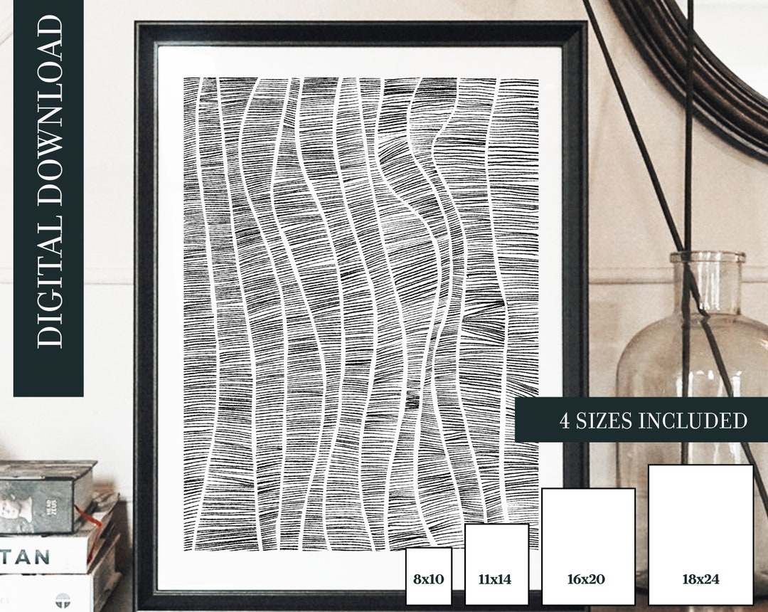 LINES - Abstract Line Art Print - Digital Pencil - Perfect for Gallery ...