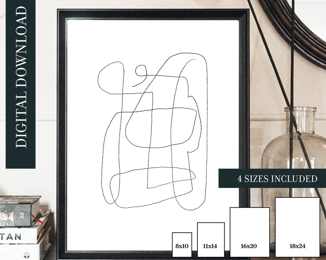 Modern Abstract Line Drawing - Contemporary Abstract Art - Continuous ...