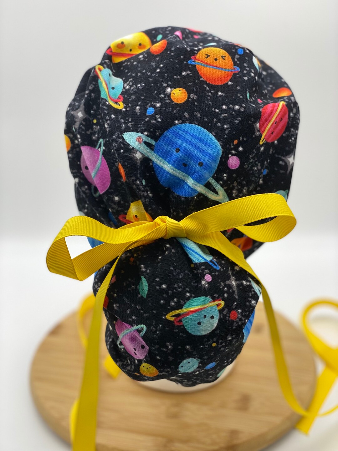 Happy Planets Scrub Cap, Space Print Scrub Hat, Planets Scrub Cap ...