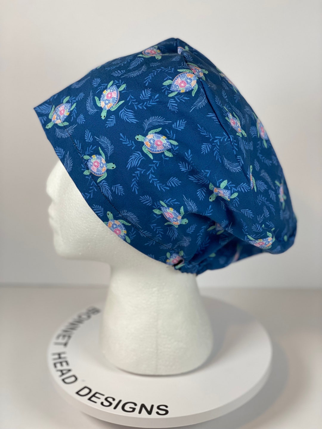 Sea Turtle Euro Style Scrub Cap, Women’s Turtle Scrub Cap, Bonnet Head ...