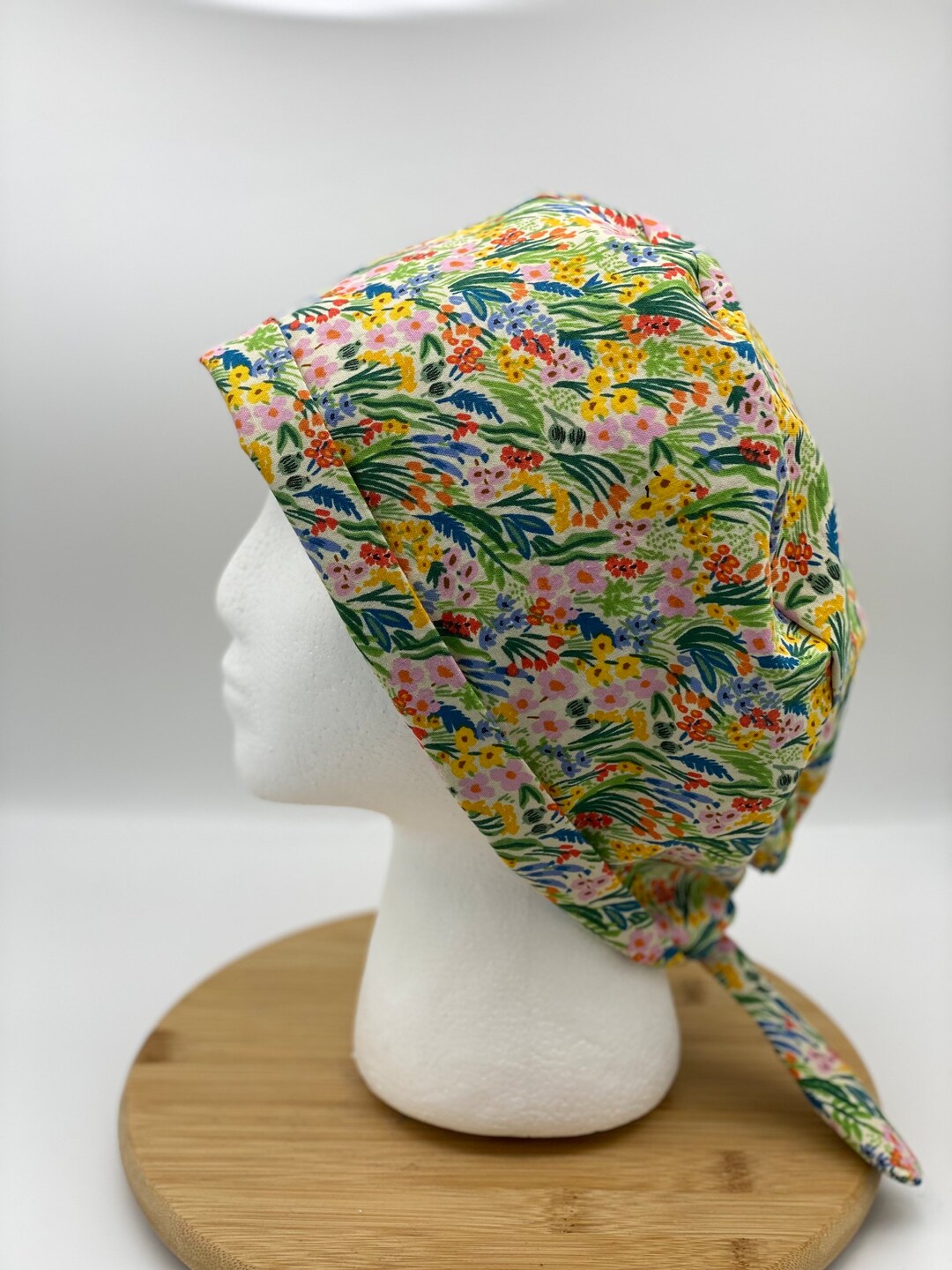 Rifle Paper Co Bramble Meadow Scrub Cap, Spring Floral Tie Back Scrub ...