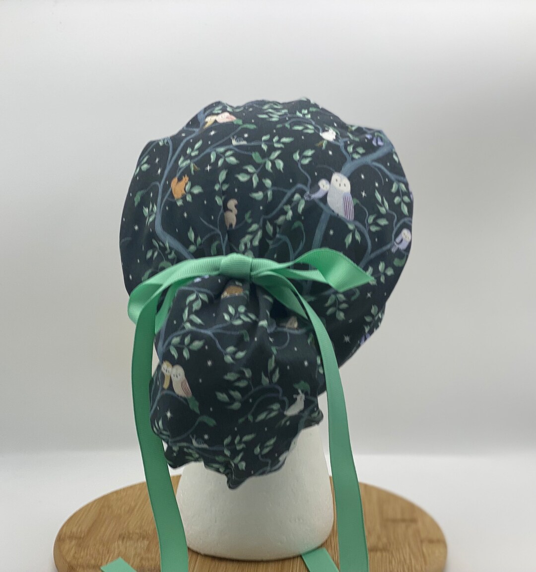 Night Friends Scrub Cap Womens Owl Scrub Hat Bonnet Head - Etsy