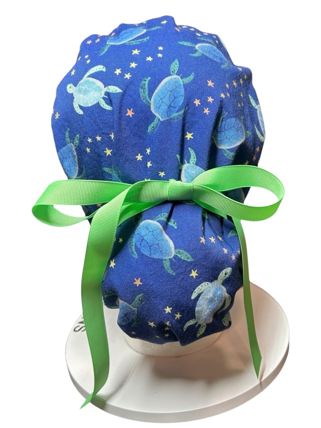 Sea Turtle Ponytail Scrub Cap – Women's Nurse Hat, Ribbon Ties - Etsy