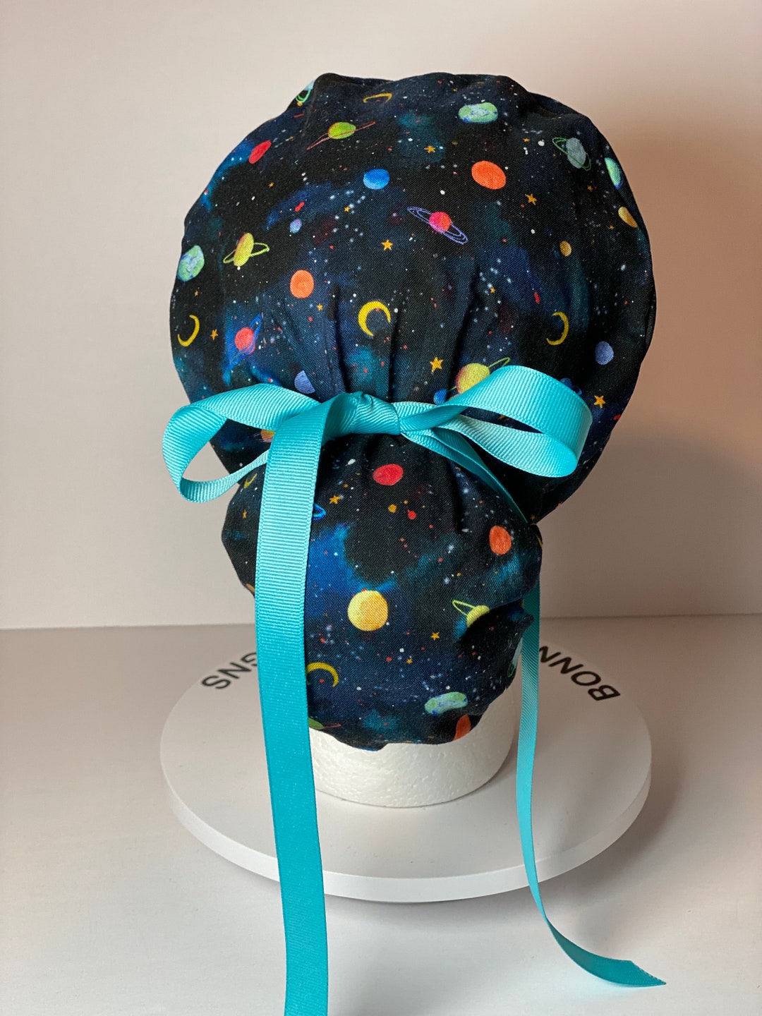 Solar System Scrub Hat: Planets Print Ponytail Scrub Cap - Etsy