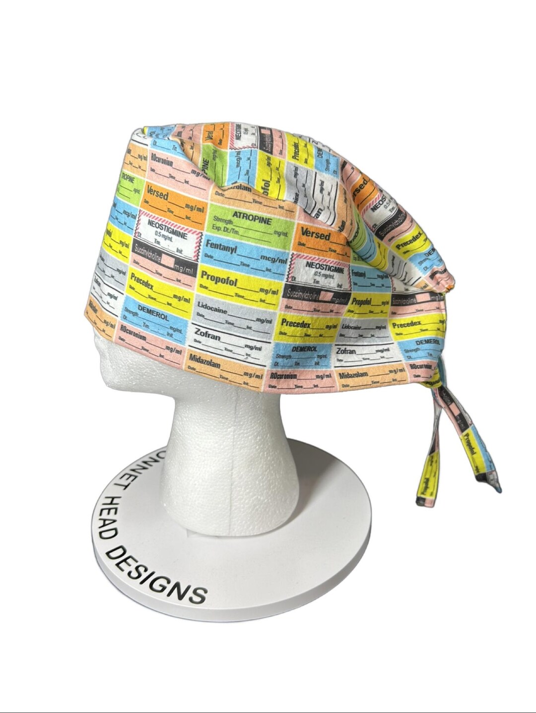 Surgeon Style Anesthesia Drug Name Scrub Hat, Men’s Scrub Hat in ...