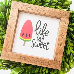 Life is Sweet Tile, Interchangeable Decor Sign, Tiered Tray, Seasonal ...
