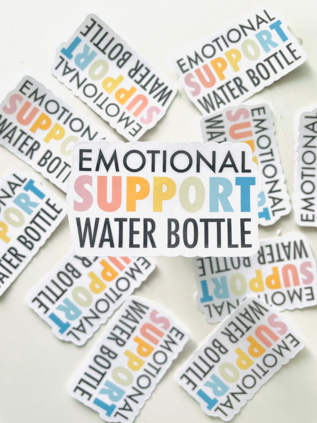 Emotional Support Water Bottle Vinyl Sticker, Hydro Flask, Water Bottle ...