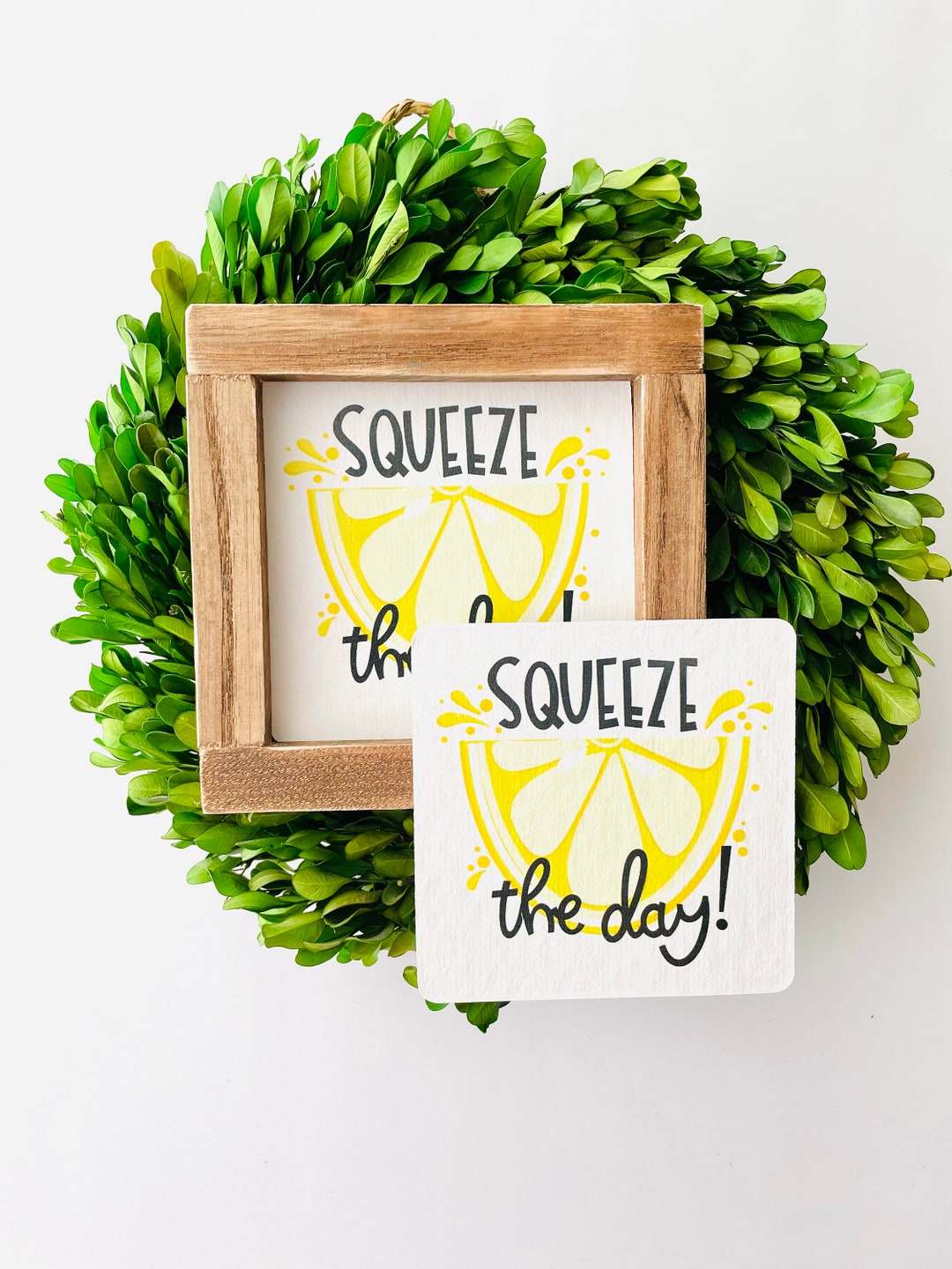 Squeeze the Day Tile, Interchangeable Decor Sign, Tiered Tray, Seasonal ...