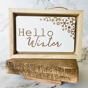 Hello Winter Wood Sign, Tiered Tray Decor, Winter Decor, Snowflakes ...