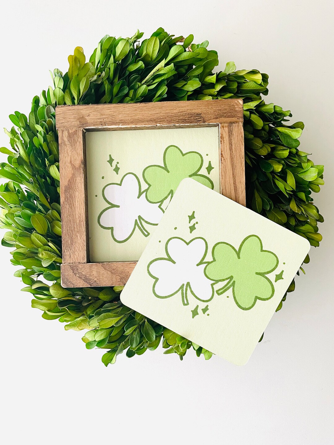 Double Shamrock Tile, Interchangeable Decor Sign, Tiered Tray, Seasonal ...