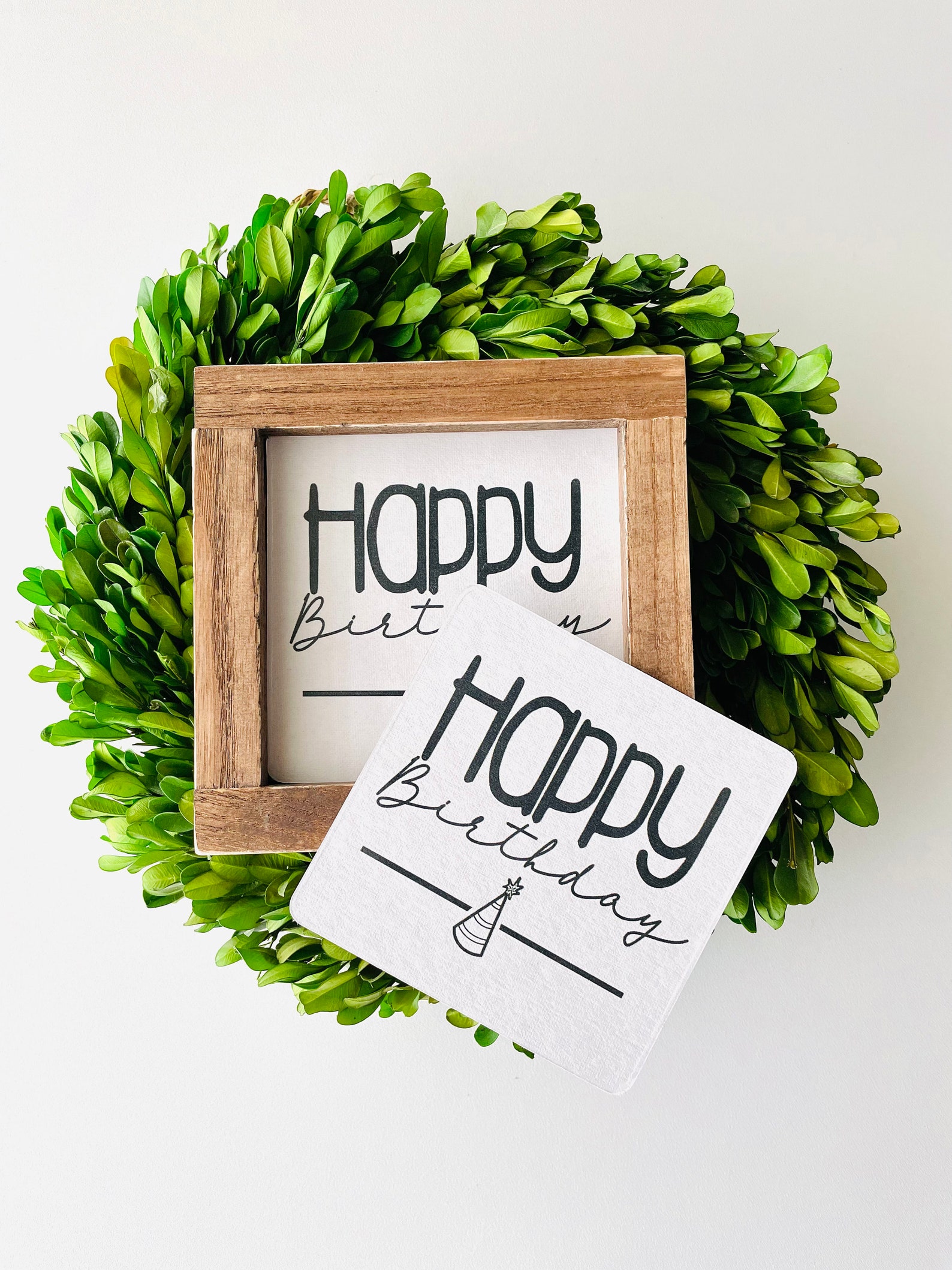 Happy Birthday Tile, Interchangeable Decor Sign, Tiered Tray Signs ...