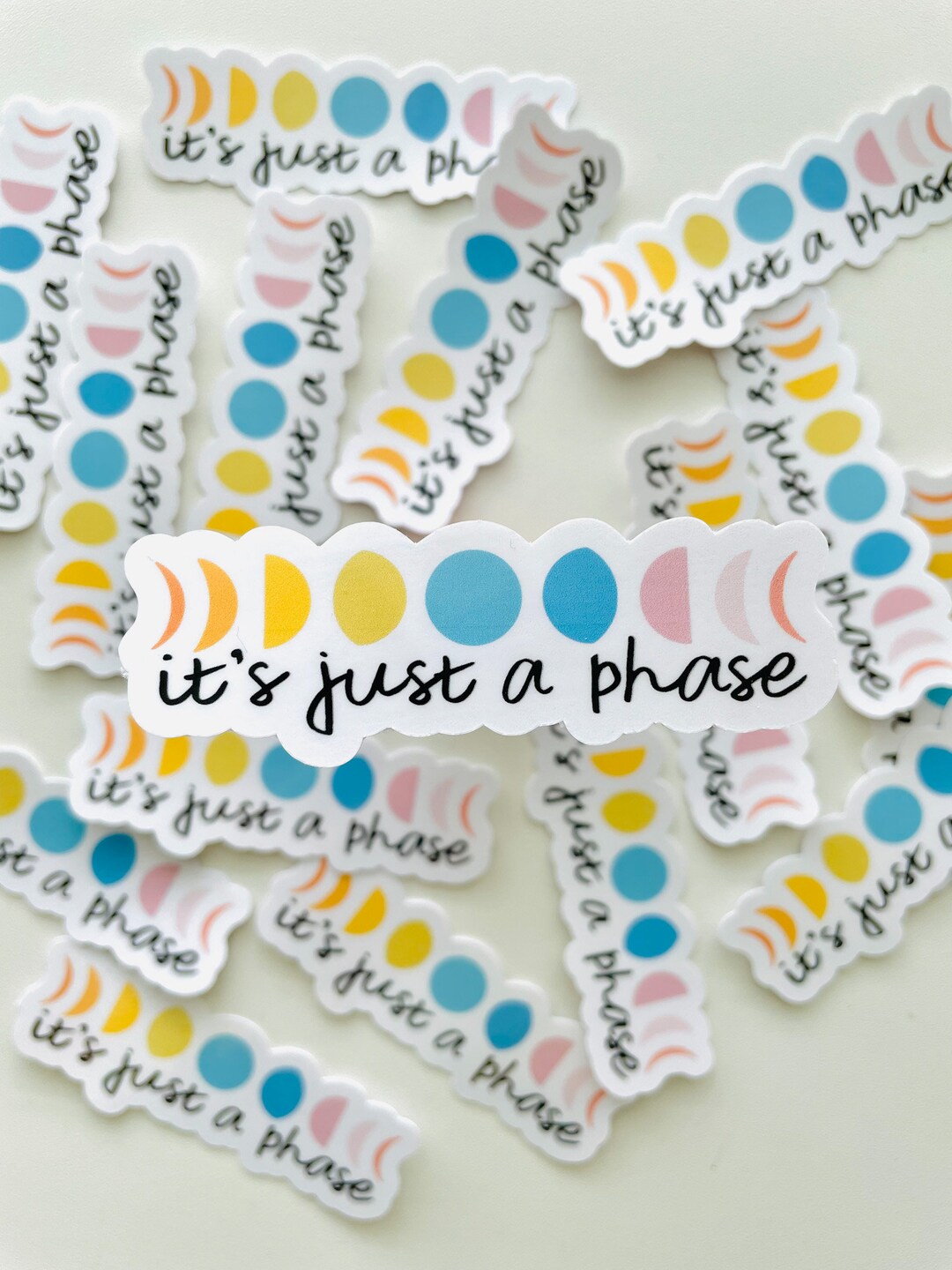 Its Just A Phase Sticker, Moon Phases, Positive Stickers, Full Moon ...