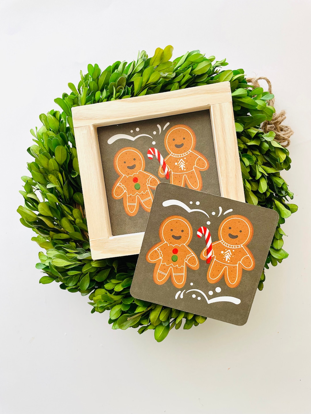 Gingerbread Man Tile, Interchangeable Decor Sign, Tiered Tray, Seasonal ...
