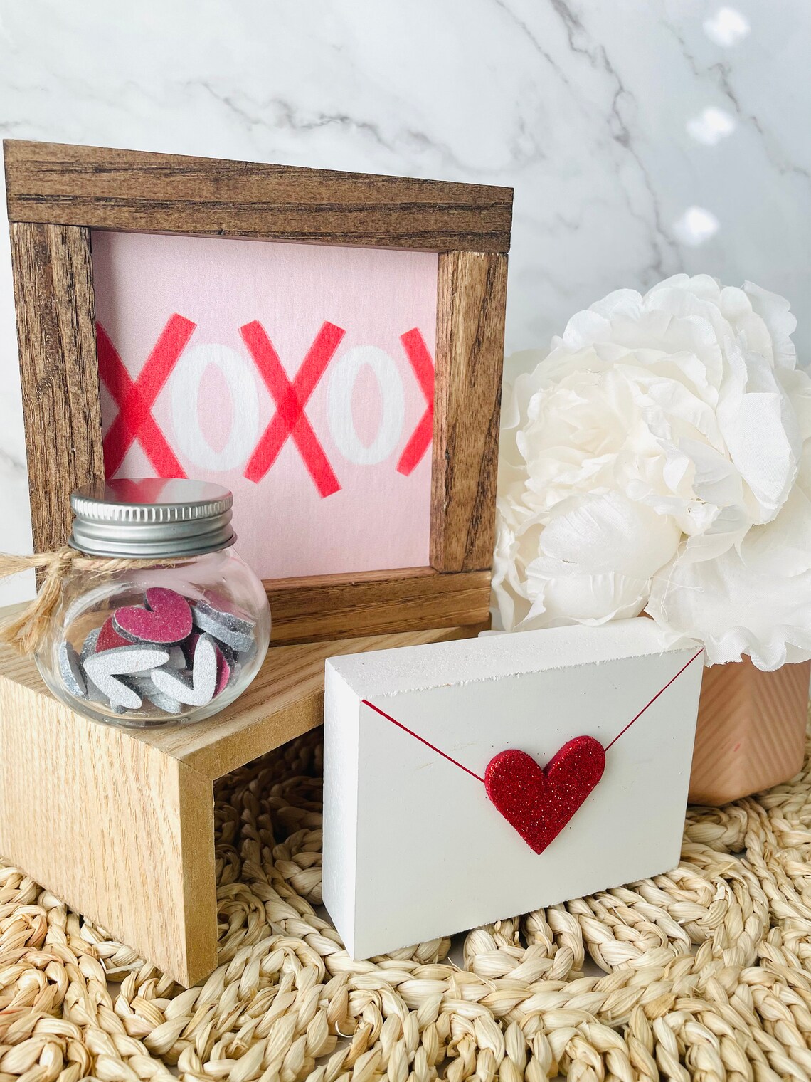 XOXO Tile, Interchangeable Decor Sign, Tiered Tray, Seasonal Home Decor ...