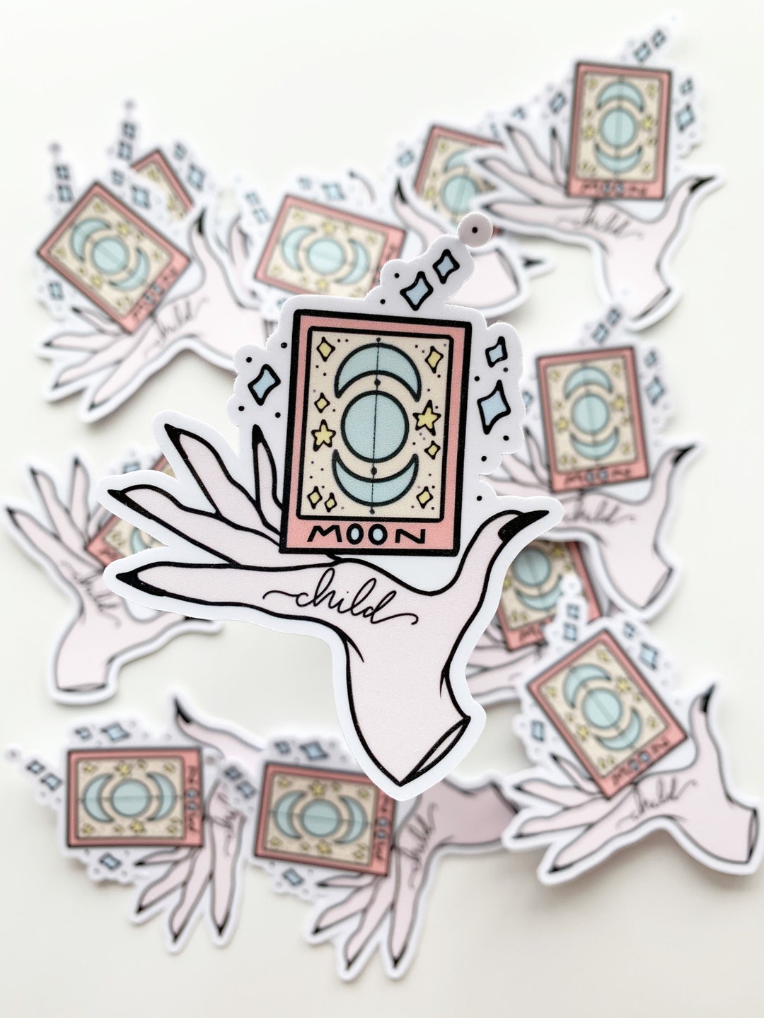 Moon Child Vinyl Sticker Moon Card Tarot Cards Moon Magic - Etsy