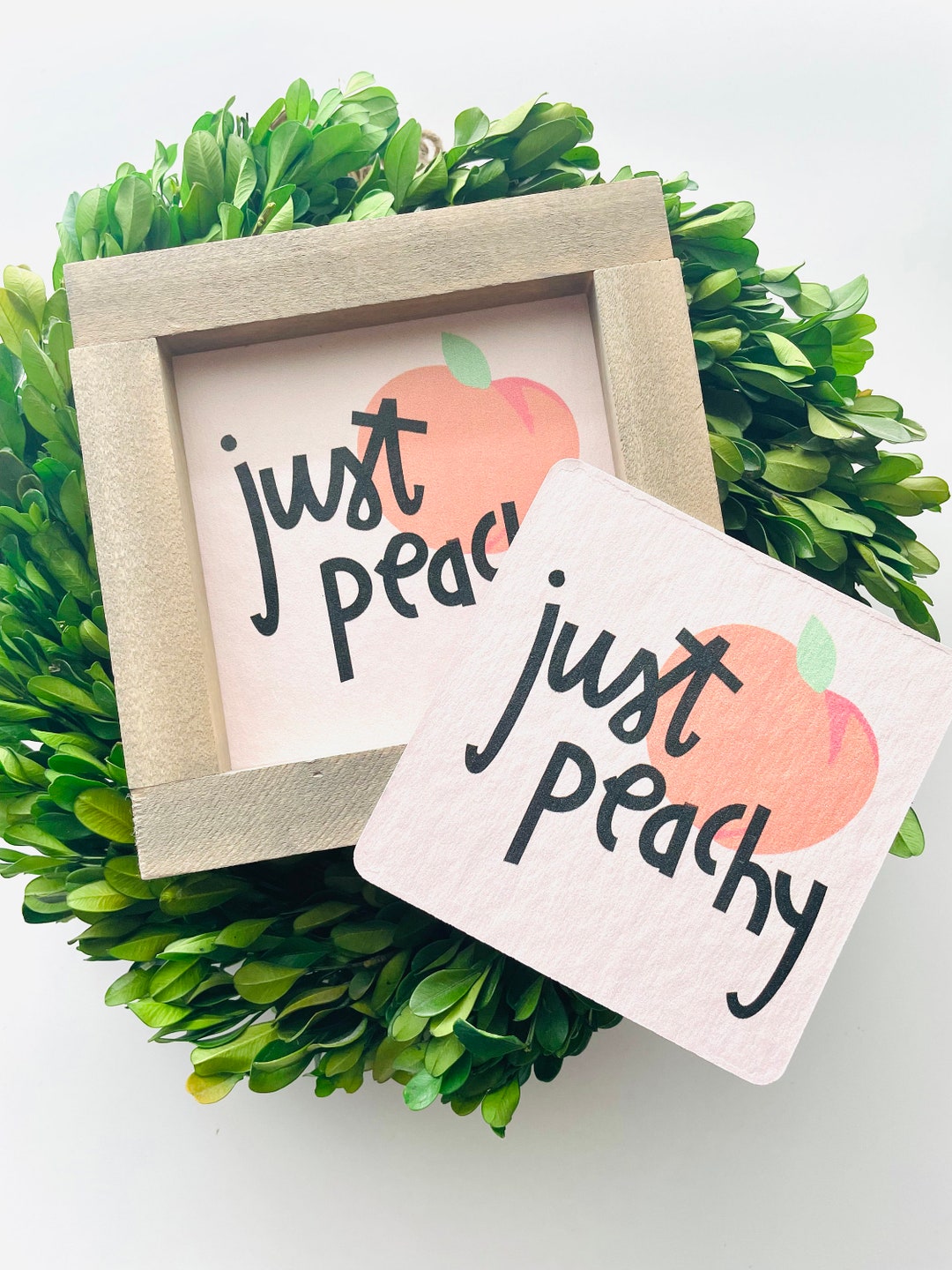 Just Peachy Tile, Interchangeable Decor Sign, Tiered Tray, Seasonal ...