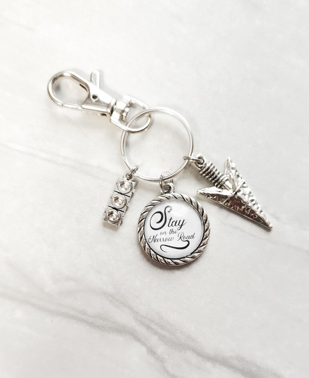 Stay on the Narrow Road / Arrow Charm / Inspirational Key - Etsy