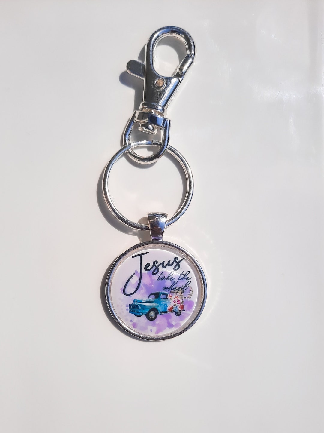 Jesus Take the Wheel Key Chain / Key Chain / Key Chain With Bezel ...