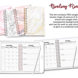 Digital Planner Binder Rings silver, Gold, Rose Gold - Etsy