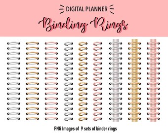 Pastel Digital Planner Binder Rings Set PNG Stickers Build Your Own ...