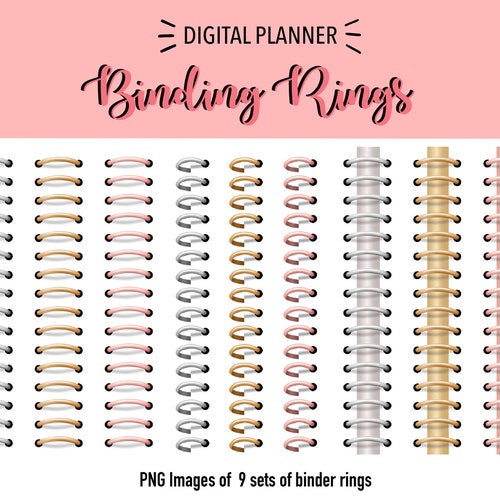 Digital Planner Binder Rings silver Gold Rose Gold - Etsy