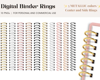 Digital Planner Binder Rings silver Gold Rose Gold - Etsy