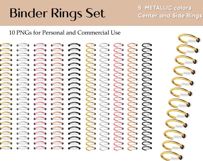 Digital Planner Rings for Binder, Png, 3D, Rainbow Rings, Pink, Purple ...