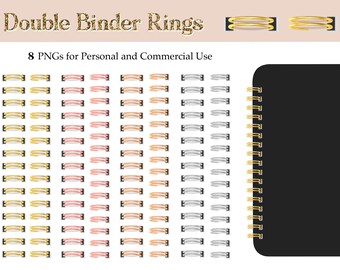 Realistic Binder Rings for Digital Planners Pngs Gold - Etsy